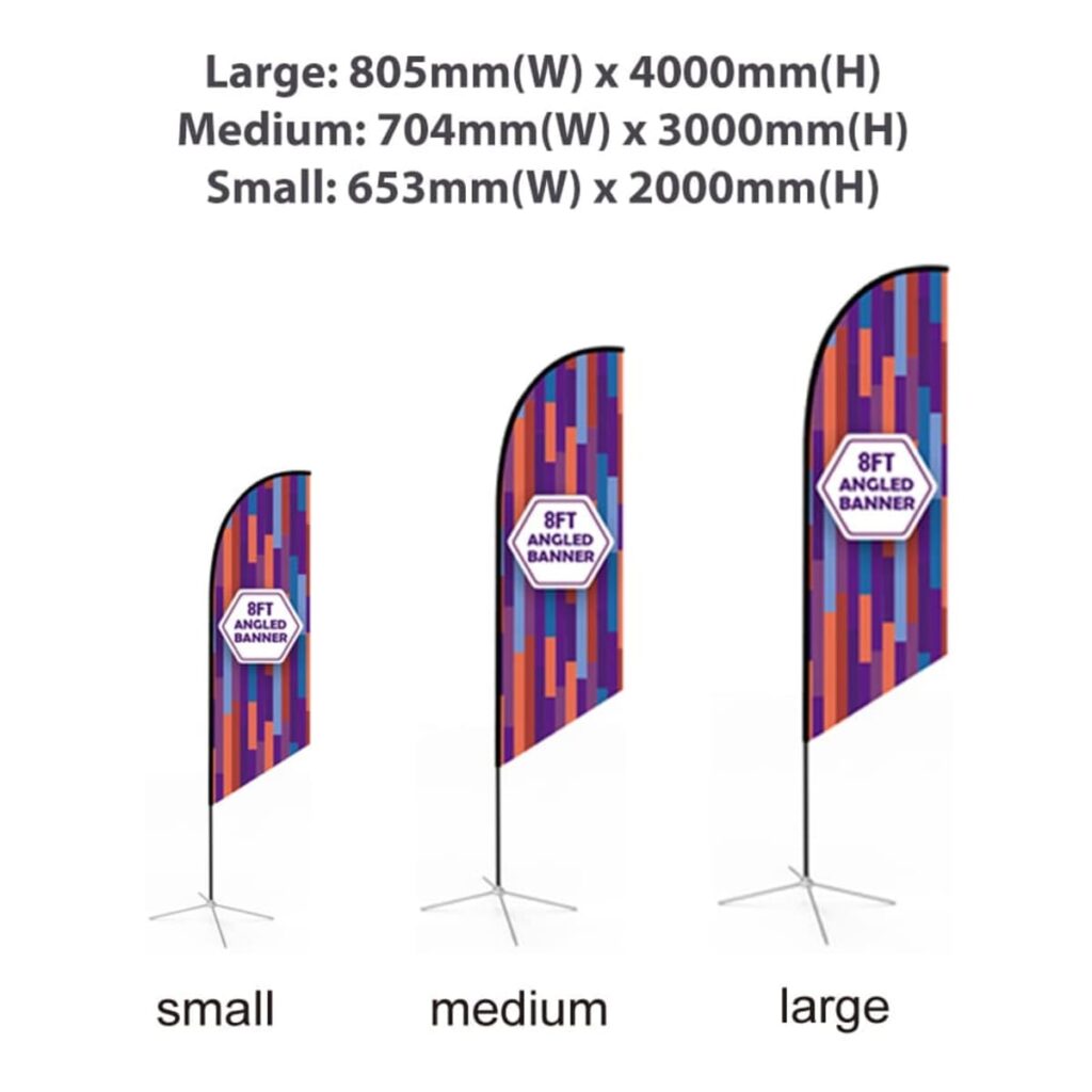 Small(65.3*200cm) Angled Feather Banners 9ft • ASB Branded Merchandise