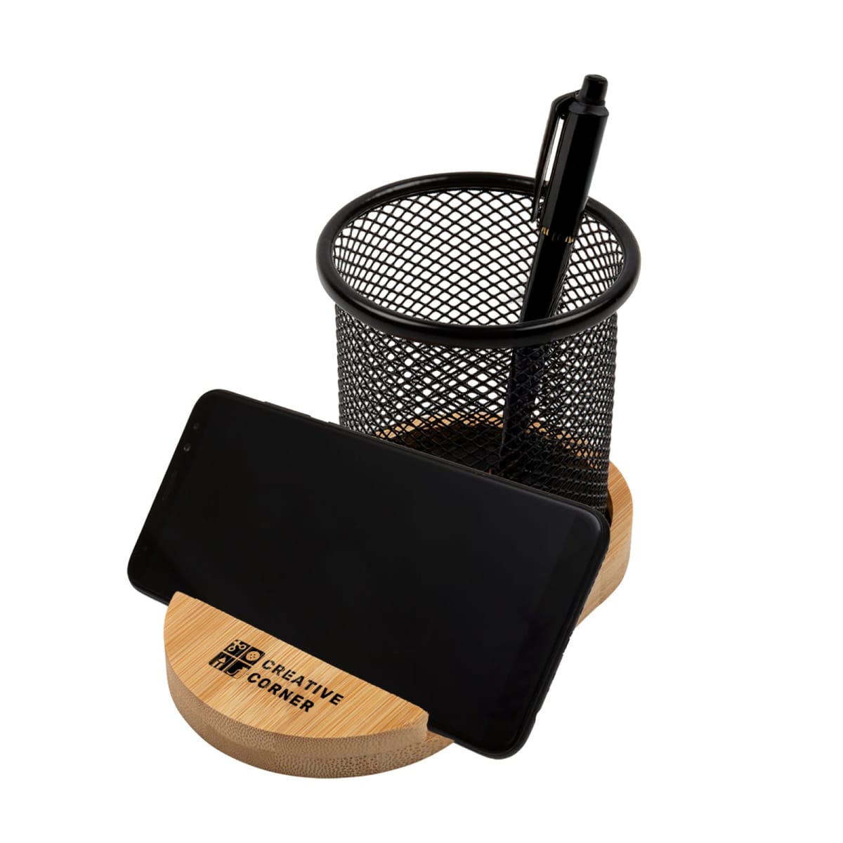 Bamboo Pen Tidy Phone Stand • ASB Branded Merchandise